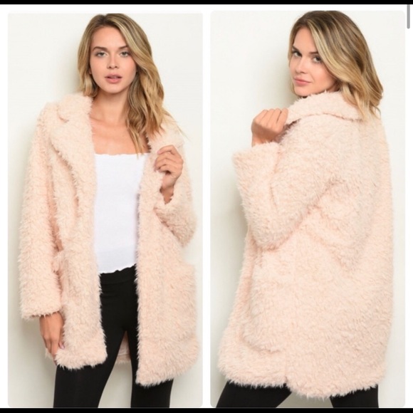 Jackets & Coats | Fuzzy Pink Furry Shag Jacket | Poshmark